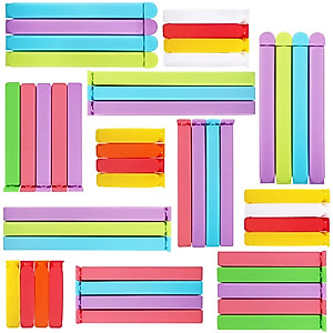 BAKHUK 48pcs Plastic Sealing Clips Bag Clips for Food, Chip Clips Food Clips for Snack Bag in 6 Sizes(2.8in, 3.6in, 4.4in, 5.6in, 6.4in, 7.2in)
