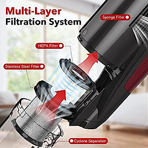 whall Cordless Vacuum Cleaner, 25kPa Suction 4 in 1 Foldable Cordless Stick Vacuum Cleaner,280W Brushless Motor 55 Mins Runtime,Lightweight Handheld Vacuum for Home Hard Floor Carpet Pet Hair