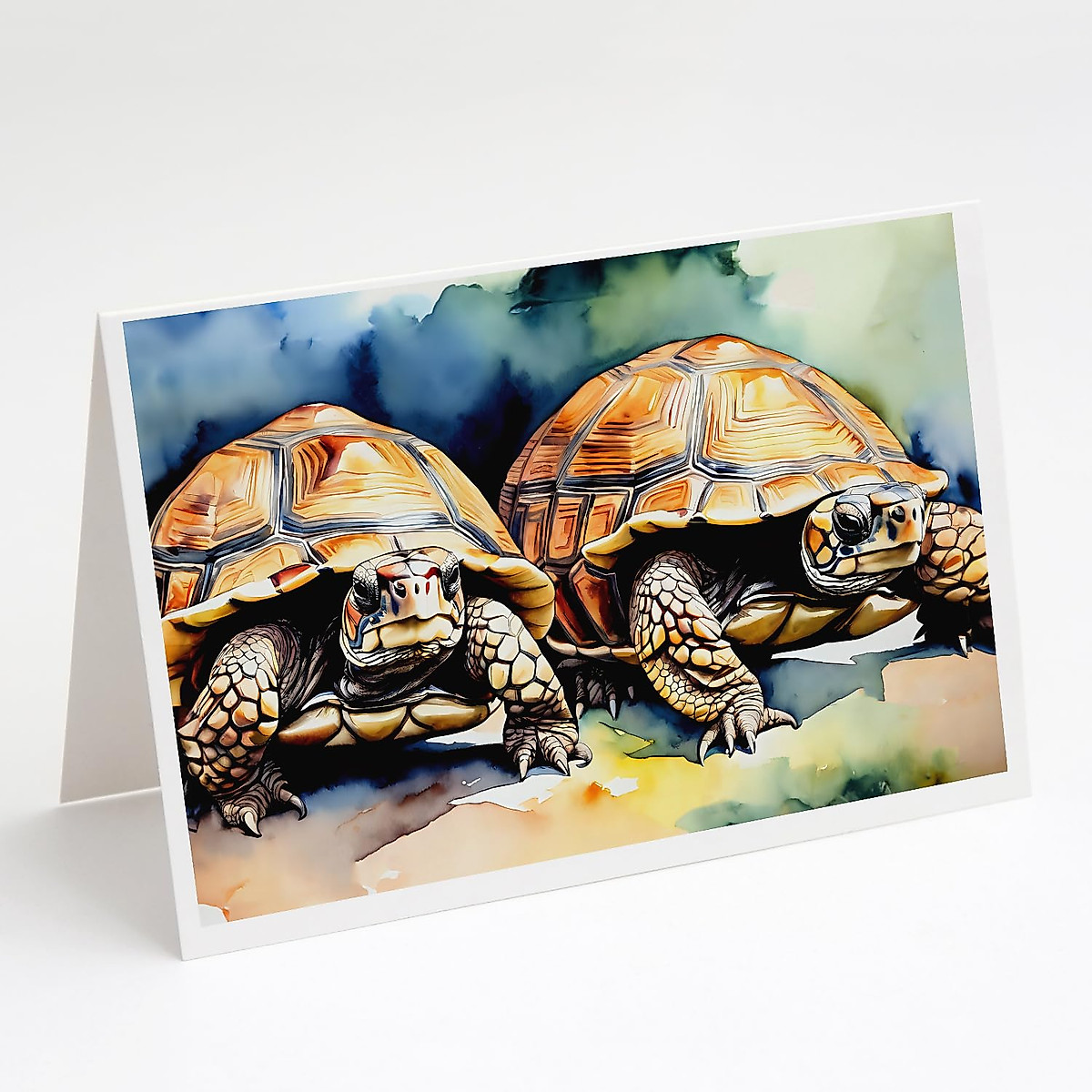 Caroline's Treasures DAC2994GCA7P Turtles Tortoises Greeting Cards Pack of 8 Blank Cards with Envelopes Whimsical A7 Size 5x7 Blank Note Cards