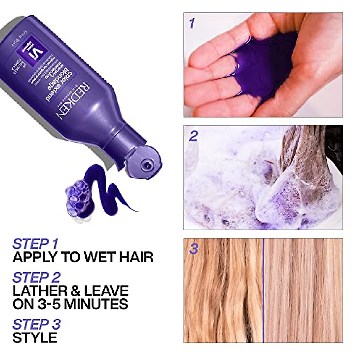 Redken Color Extend Blondage Color Depositing Purple Shampoo | For Blonde Hair | Neutralizes Brassy Tones In Blonde Hair | With Salicylic Acid | 10.1 Fl Oz (Pack of 1)