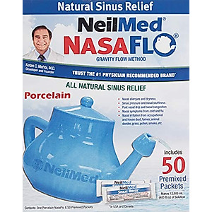 NeilMed Nasaflo Porcelain Neti Pot, 50 Count (packaging may vary)
