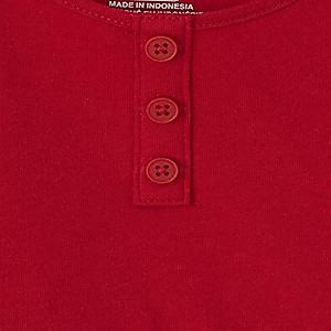 The Children's Place Baby Girls and Toddler Long Sleeve Cherry Print Solid Henley Knit Babydoll 2-Pack Dress, in The Pink, 3T US