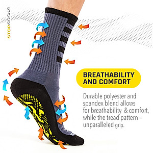 STOPSOCKS Athletic Non Slip Non Skid Socks with Grippers for Women, Men, Yoga, Barre, Pilates, Gym, Sport, and Hospital
