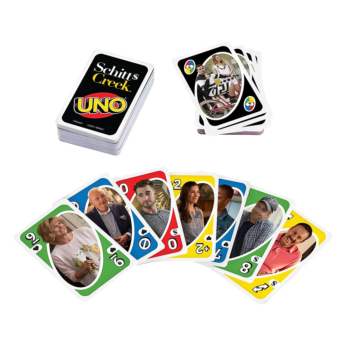 Mattel Games ​​UNO Schitt's Creek Card Game for Teens & Adults for Family or Game Night with Special Rule for 2-10 Players