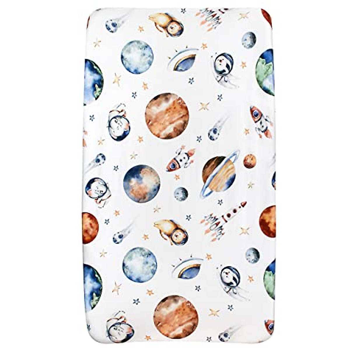 Outer Space Changing Pad Cover - Jersey Knit Cotton - Unique Watercolor Design