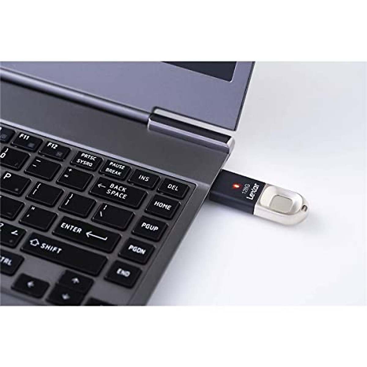 Lexar LJDF35-32GBNL Jumpdrive Fingerprint F35 32 GB USB 3.0 Flash Drive, Black/Silver