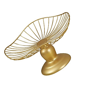 Hemoton Gold Footed Fruit Basket: Metal Wire Fruit Bowl Decorative Snacks Plate Dessert Cake Serving Bowl Appetizers Platter Tray for Home Party Kitchen
