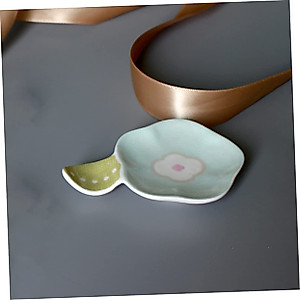 Housoutil 3pcs Spoon Holder Sushi Dish Dip Sauce Bowl Chopsticks Rests Holders Chopstick Stand Dessert Plate Snack Bowl Seasoning Bowl Dip Dish Chopstick Rest Condiment Dish Mini Ceramics