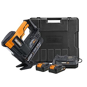 Freeman PE4118GF 20 Volt Cordless 4-in-1 18-Gauge 2" Flooring Nailer/Stapler Kit with Lithium-Ion Batteries, Charger, Case, and Fasteners (1000 Count)