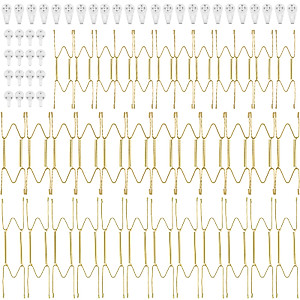 36 Pieces Plate Hangers 6/8/10 Inch Wall Plate Holder Stainless Steel Platter Wall Hanger Invisible Decorative Wire Plate Hangers Holders with 36 Pcs Wall Hooks 144 Pcs Tip Protectors for Antique Art