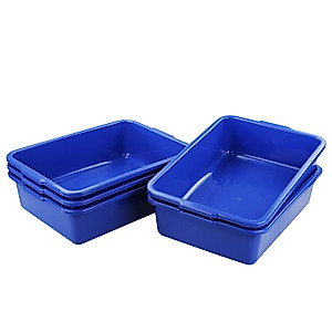 Obstnny 8 L Small Commercial Bus Box, Plastic Wash Tub Basin, 5 Packs, Navy Blue