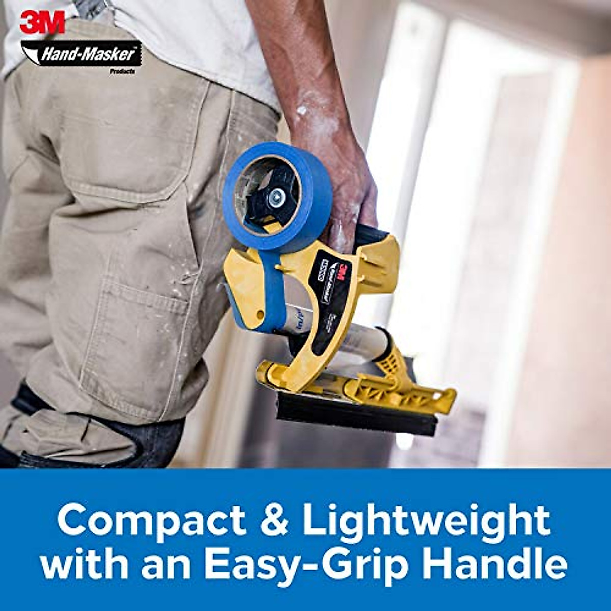 3M Hand-Masker M3000 Tool Painter's Tape and Masking Film Dispenser Kit, 3M Hand Masker Protects Surfaces from Paint Splatters, Includes 12-Inch Blade, Painter's Tape and Masking Film, 1 Kit