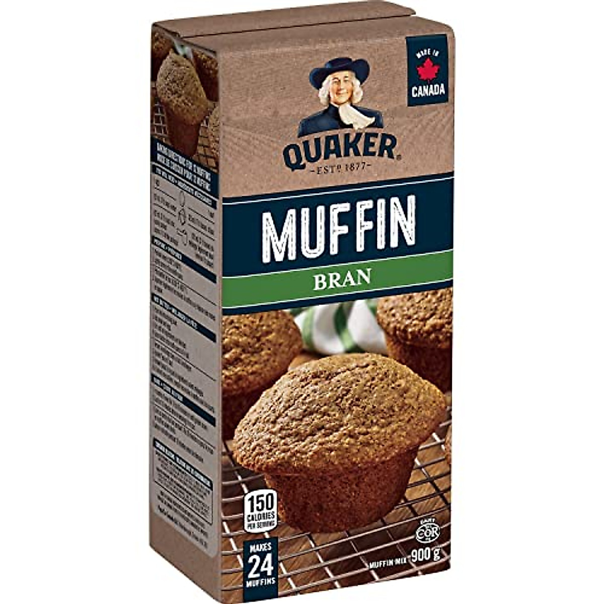 Quaker Muffin Mix Bran, 12ct, 900g, Imported from Canada)