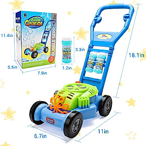 Bubble Lawn Mower for Toddlers, Kids Bubble Blower Maker Machine, Summer Outdoor Push Toys, Easter Basket Stuffers Birthday Toys Gifts for Preschool Baby Boys Girls