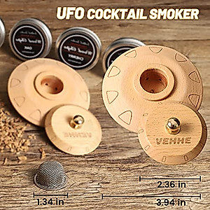 VEHHE Cocktail Smoker Kit with Torch - Aged Cocktail Smoker with 4 Kind of Wood Chips for Bourbon, Old Fashioned Smoker Kit and Whisky Gifts for Men (No Butane)