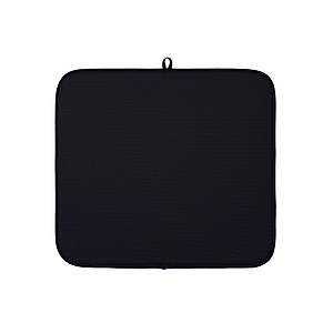 Microfibre Drying Mat for Kitchen Dish Drying Drainer Mat Absorbent Drying Mat Washing Up for Glass, Plate & Cup 16inch x 18inch 2 Pack (Black)
