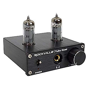 Rockville TubeHead Tube Headphone Amplifier Amp / 6K4 Tubes / 16-300 Ohms/180mW, Black