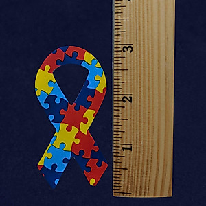 250 Asperger's Awareness Ribbon Stickers - Support Autism Advocacy - Autism Ribbon Stickers for Events, Fundraisers, and Autism Awareness Campaigns - Autism Acceptance Symbol - 1 Roll