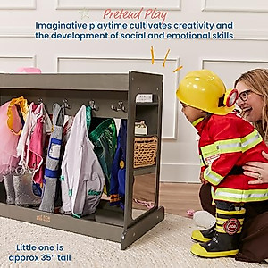 ECR4Kids Streamline Toddler Dress-Up Island, Costume Organizer, Grey Wash