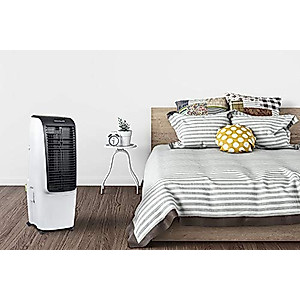 Frigidaire Portable Evaporative Air Fan and Humidifier| Portable Air Conditioner Cools up to 640 Square Feet | Personal Indoor Swamp Cooler | 600 CFM | Black/White