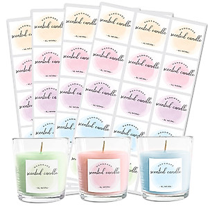 Scented Custom Candle Labels for Candle Making (300pcs) 2” Square Handmade Candle Stickers, Waterproof for Tins, Jars, Containers, Wax Melts, DIY Candle Packaging, Personalized Candle Making Supplies