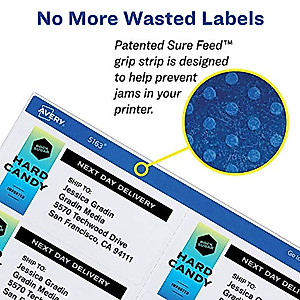 Avery ID Labels, Sure Feed Technology, Permanent Adhesive, 2" x 2-5/8", 5 Packs (6572)