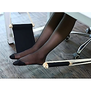 GaiRen Foot Hammock Under Desk, Adjustable Foot Rest, Office Desk Footrest, Black