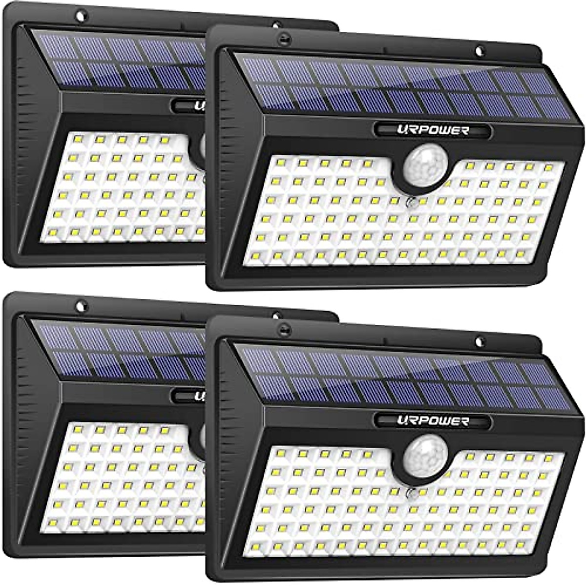 URPOWER Solar Lights, 78 LED Solar Motion Sensor Lights Outdoor Waterproof Solar Powered Security Light Motion Activated Auto On/Off Solar Wall Lights for Patio Deck Yard (Cool White, 4 Pack)