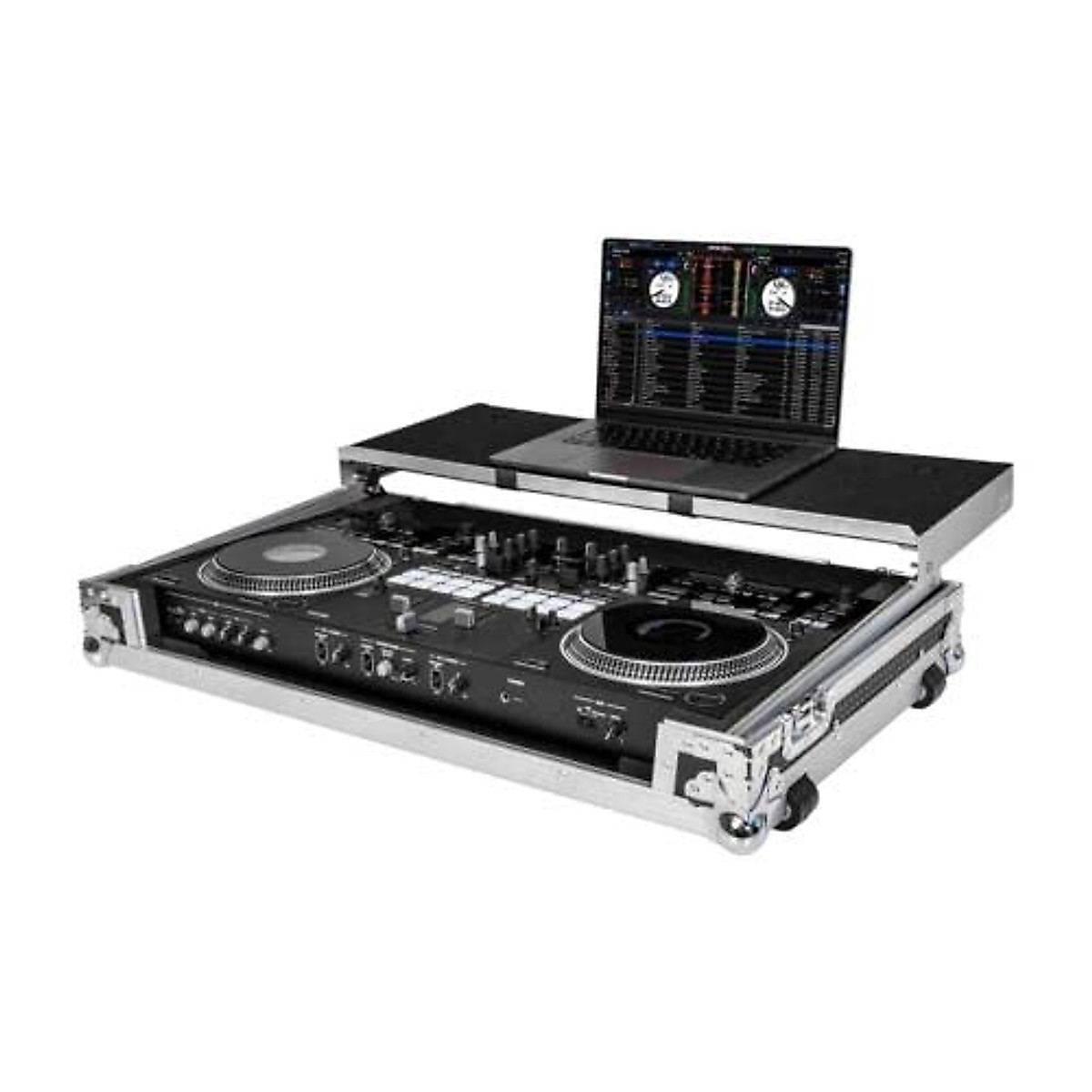Headliner Flight Case Compatible with Pioneer DJ DDJ-REV7 with Laptop Platform & Wheels