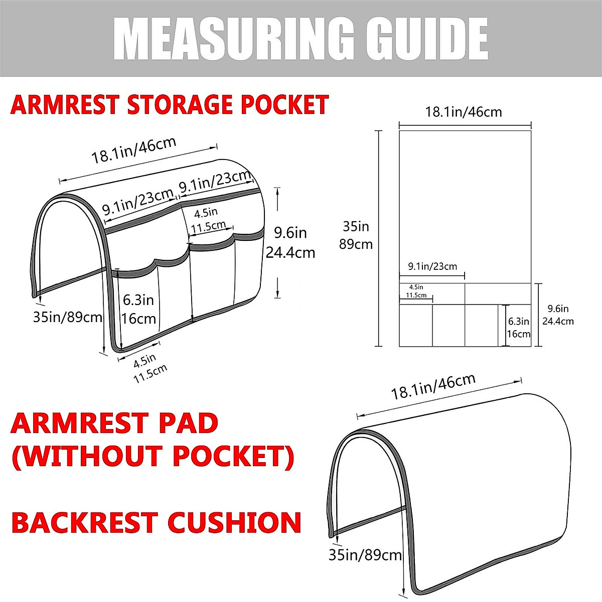 Couch Arm Covers, Non-Slip 100% WATERPROOF Sofa Arm Covers Set of 3 Washable Sofa Armrests Covers for Living Room Recliner Chair Arm Covers Protectors for Leather Sofa Armrest Slipcover ( Color : #13