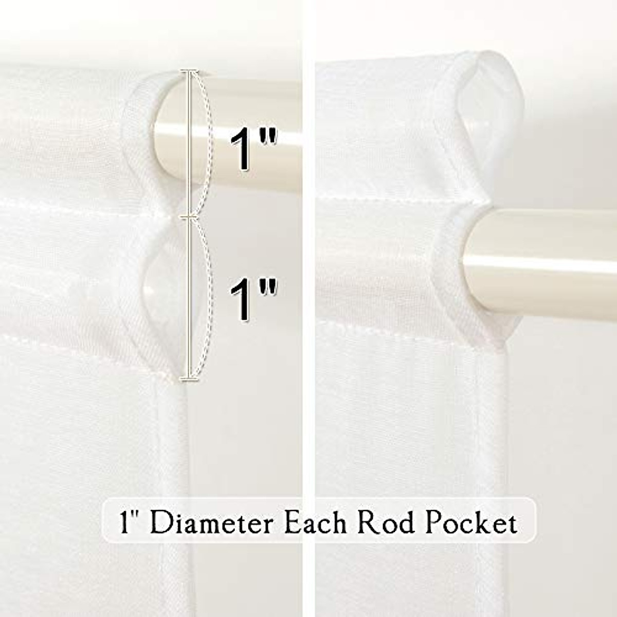 MIULEE Sheer Door Curtains 2 Panels Sidelight Window Treatment Curtains for Narrow Glass Door/Kitchen/Front Door Linen Textured 25 x 72 Inches with Tieback, White