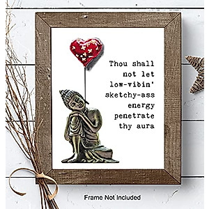 Zen Buddha Wall Art & Decor - LARGE 11X14 - Spa Room Decor - Spiritual Gifts for Women - Namaste Wall Decor - Positive Quotes Poster - Encouragement Gifts for Women - Meditation Gifts - Buddhist Sign