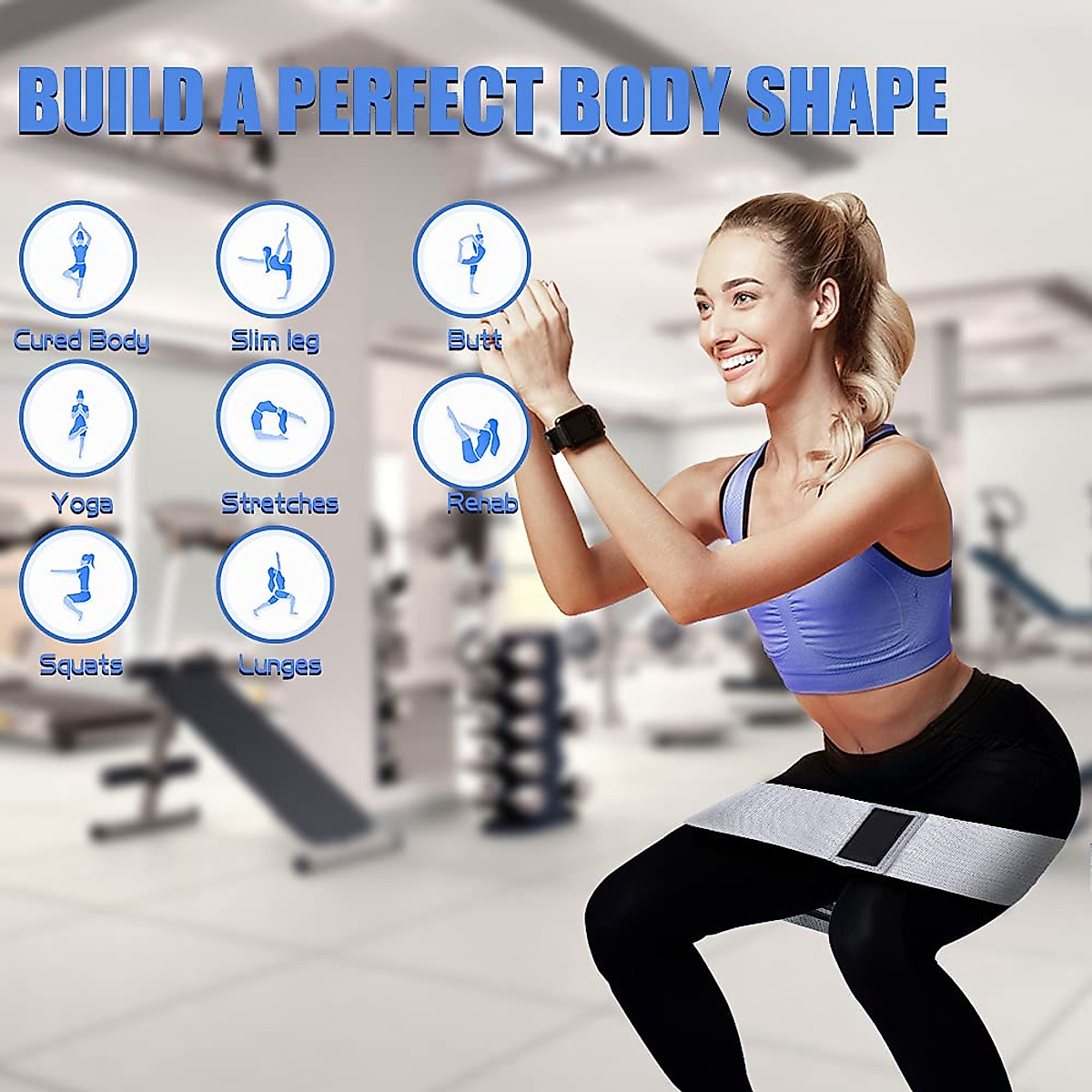 Uten Resistance Bands for Women and Man, Non-Slip Booty Bands for Legs and Butt, 3 Levels Workout Bands Exercise Bands Glute Bands Elastic Bands for Home Fitness, Yoga, Pilates, Gym