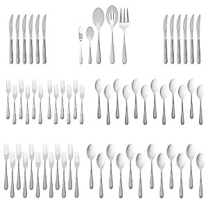 HENCKELS Lucena Flatware Set, 65-pc, Stainless Steel