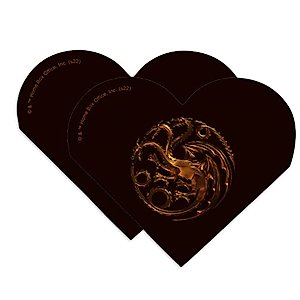 House of The Dragon Bronze Targaryen Sigil Heart Faux Leather Bookmark - Set of 2