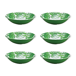 Supreme Housewares 6-Piece Monstera 8 Inch Melamine Dinner Bowls Set