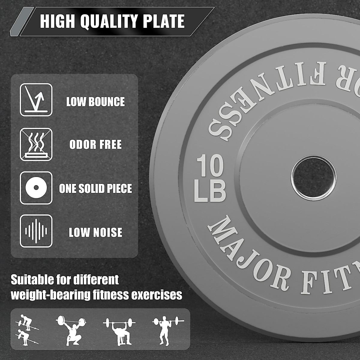 MAJOR LUTIE Olympic Weight Plates for Weight Lifting and Strength Training, 230LB Adjustable Dumbbell, Standard Barbell (4 Pairs)