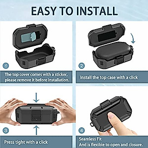 TOLUOHU Case for Bose QuietComfort Earbuds Case with Lock, Shock-Absorbing Protective PC+TPU Security Lock Case Cover Compatible with Bose QuietComfort Earbuds for Men Women with Keychain (Black)