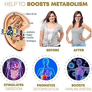 Dorina Earacupressure Magnetherapy Detoxi Earrings - Dorina Earrings, No Pierced Lymphvity Magnetic Therapy Acupressure Earrings for Women (4 pairs)