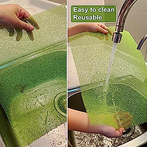 12-Pack Vegetable and Fruit Life Extender Fridge Shelf Sponge Liner, 12" x 15" Cuttable, Washable, & Reusable Refrigerator Mat, Ventilation to Keep Produce Fresh Longer Prevents Spoilage