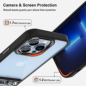 DOB SECHS for iPhone 14 Pro Max Phone Case with Strap, Clear Crossbody Case with Detachable Neck Lanyard, Adjustable, Anti-Yellowing, Military-Grade Shockproof Protective Phone Cover, Black