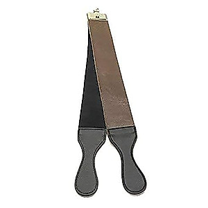 G.B.S Mahogany Wood, Shave Ready Straight Razor, Leather Strop Made with Cow Hide Leather Steel Clamp, Wooden Handle