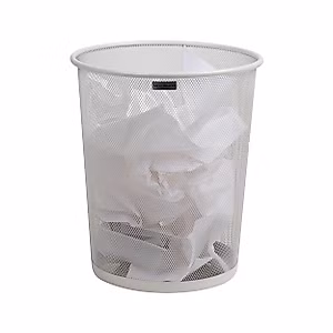Mind Reader Mesh Trash Can, 16.65L (4.4 gal), Waste Paper Basket, Round, Office, Metal Mesh, 11.5" L x 11.5" W x 13.75" H, White