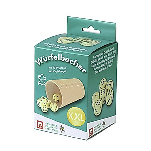 Nürnberger Spielkarten-Verlag GmbH NSV 6021 Dice Cup Leather with 6 Dice and Instructions in Folding Box XXL Dice Game