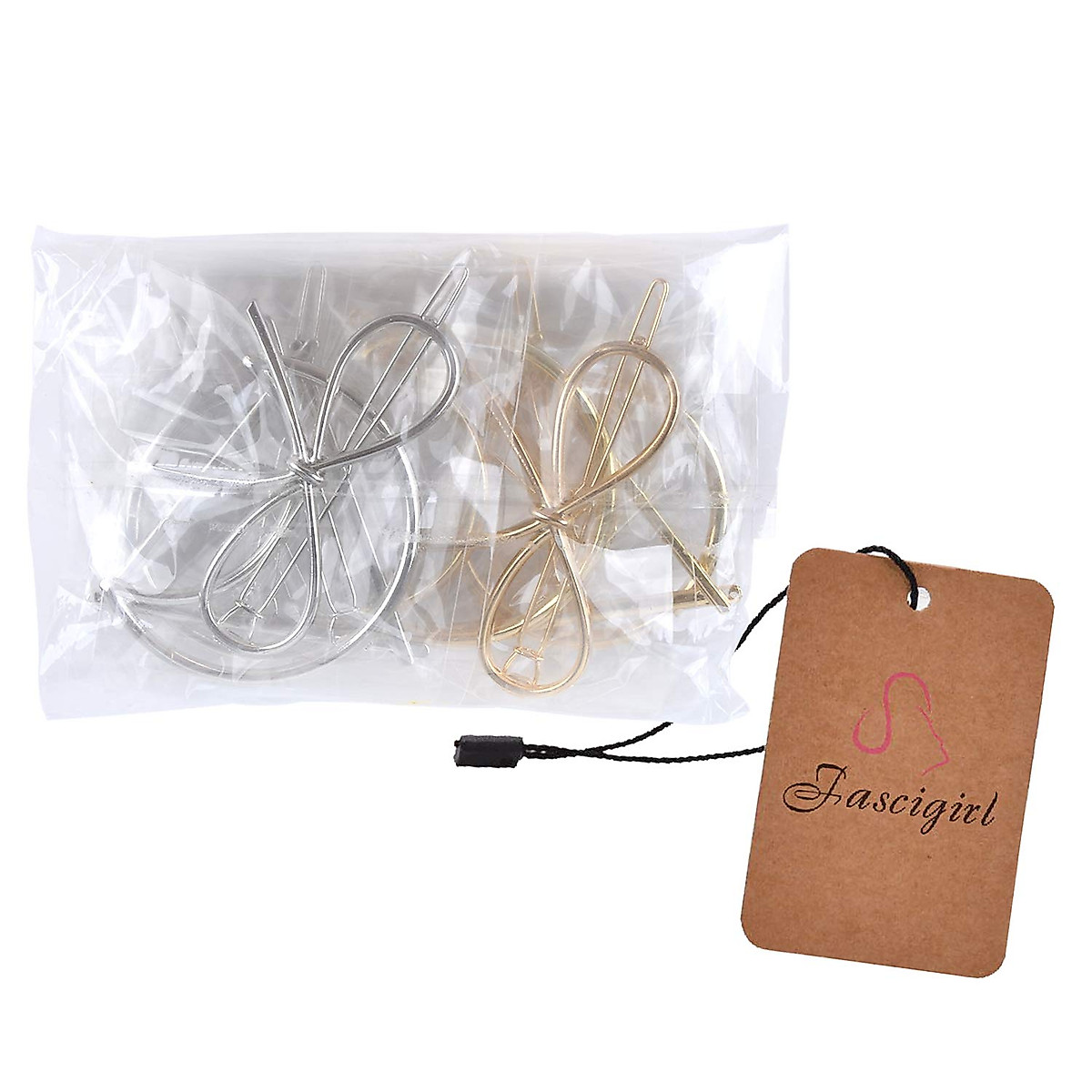 Fascigirl 8 Pcs Hair Clip for Women - Hair Barrettes Hair Pins Moon Triangle Circle Butterfly Hair Clips for Girls Thick Hair Styling Accessories