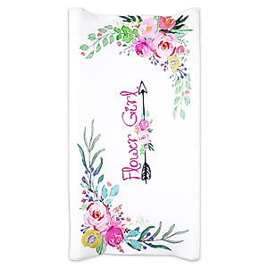Jundetye Changing Pad Cover for Baby Girls Soft Stretchy Diaper Changing Table Pad Covers, Sister