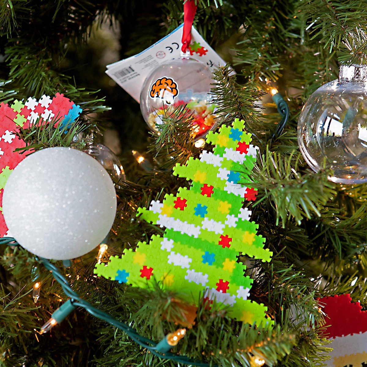 Fat Brain Toys Holly Jolly Jixelz Christmas Tree - Holiday Picture-Building Craft Kit, 6+