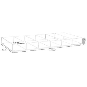 MyGift Premium Clear Acrylic Sunglass Holder Display Tray with 6 Compartments, Drawer Organizer Storage Case for Sunglasses, Reading Glasses, Eyewear, Jewelry, Makeup and Perfume Vanity Tray