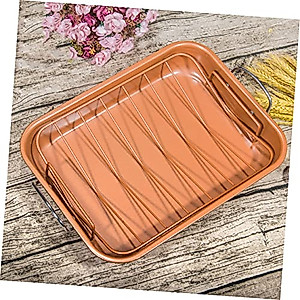 Housoutil Non Stick Baking Sheet Bread Baking Pan Loaf Bread Pan Bbq Food Plate Kitchen Bakeware Accessory Rectangular Baking Pan Baking Tray Oven Barbecue Grill Steel Pan Bakeware