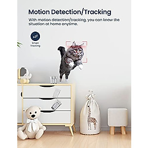 GNCC Pet Camera with Phone APP, Indoor Camera for Baby/Pet/Security(2 Pack), Wi-Fi Camera with Motion/Sound Detection, SD&Cloud Storage, 2-Way Audio, Horizontal Remote, Manual Up and Down